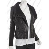 Asymmetrical Black Leather Jacket | americasuits.com