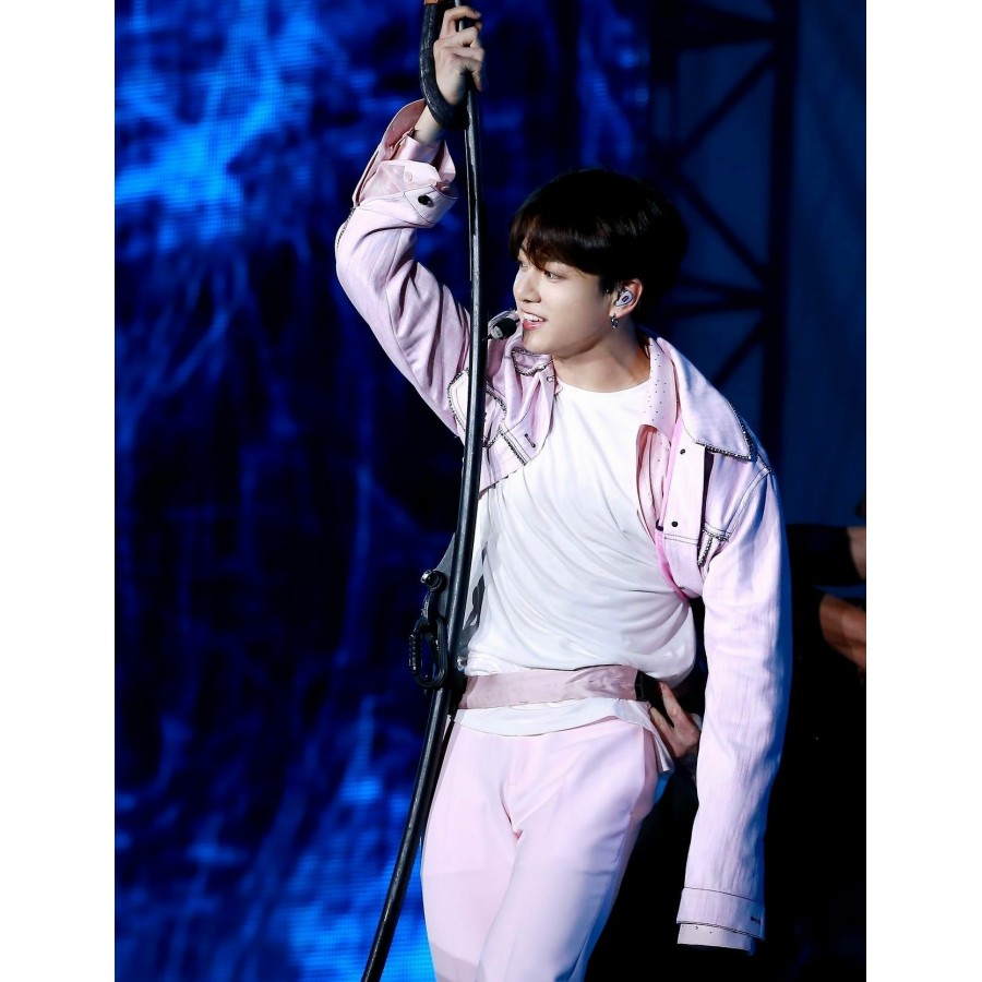 BTS Jungkook Pink Denim Jacket