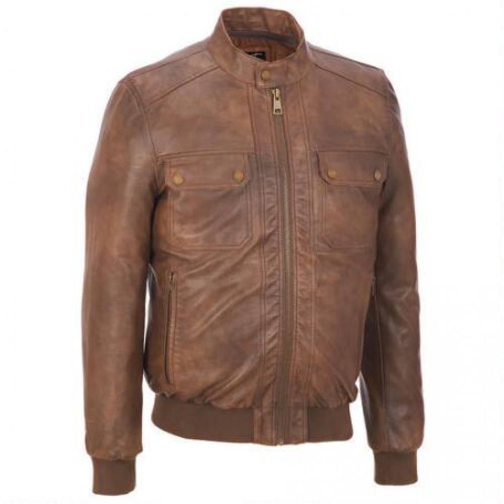 Brown Faux Leather Jacket