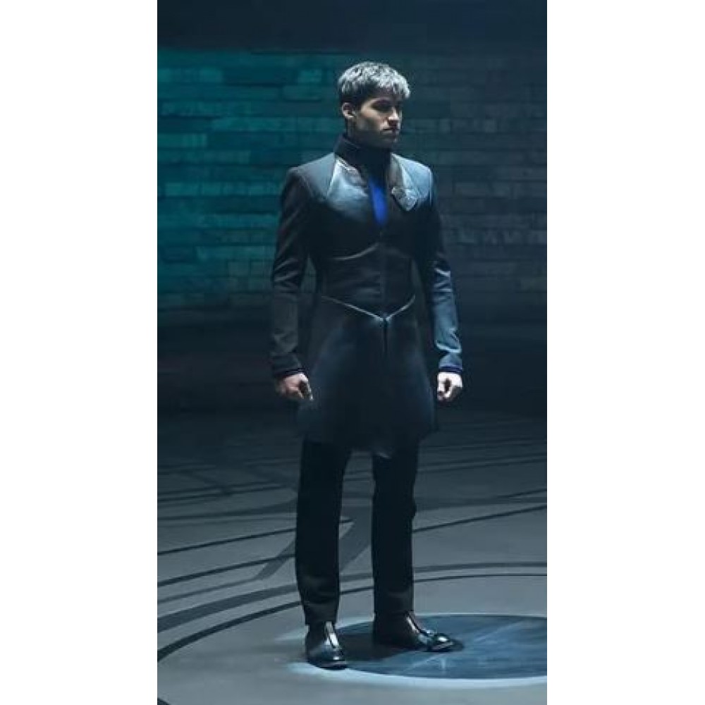 Cameron Cuffe Krypton Save Superman Leather Coat