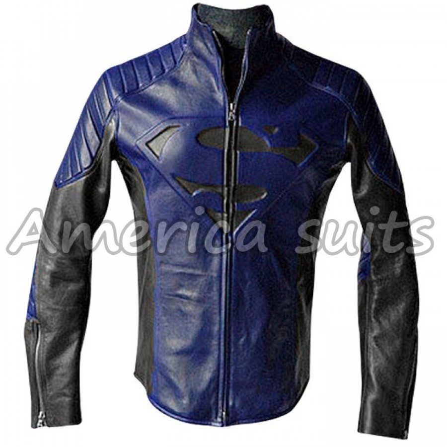 Superman Smallville Blue Leather Jacket | 30% OFF