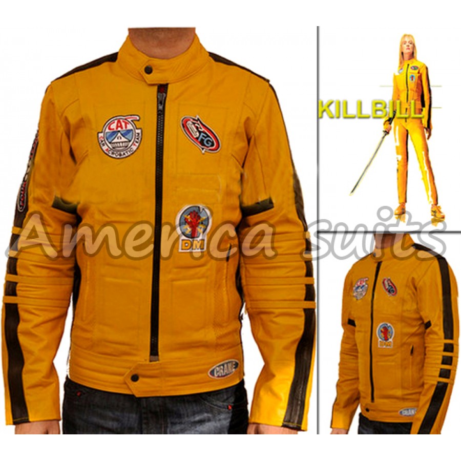 Uma Therman Kill Bill Biker Leather Jacket | 30% OFF