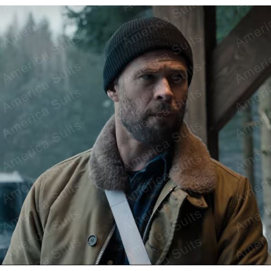 Chris Hemsworth Extraction 2 Shearling jacket | AmericaSuits