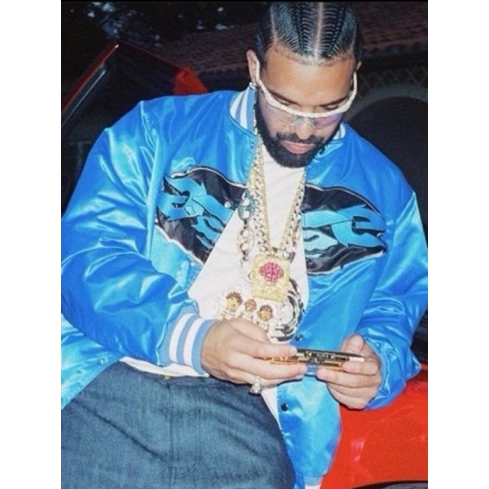 Drake Jumbotron Shit Poppin Blue Jacket | AmericaSuits
