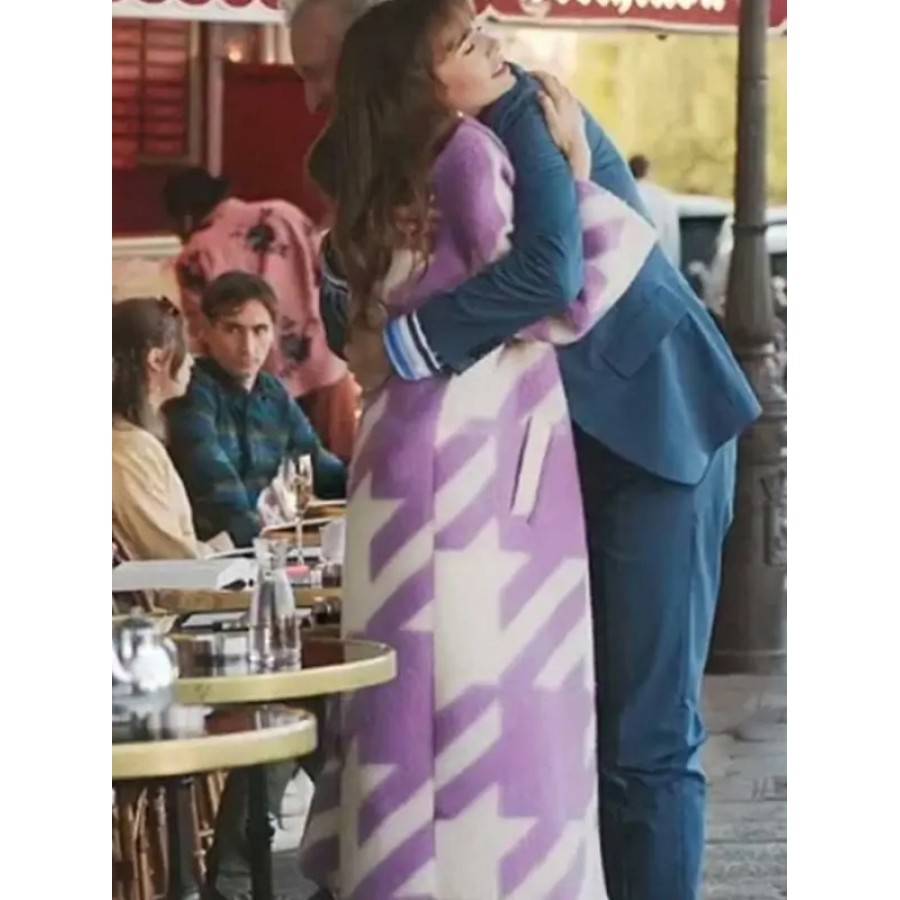 Emily in Paris Season 3 Emily Purple Coat | AmericaSuits