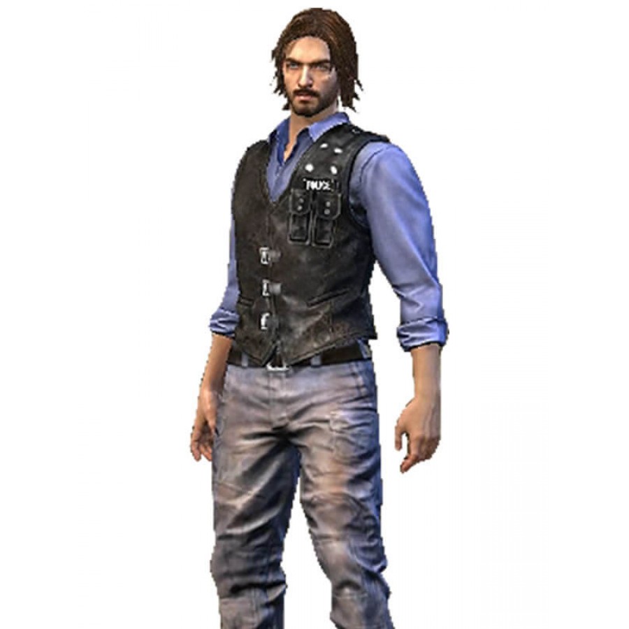 Free Fire Andrew Black Leather Vest