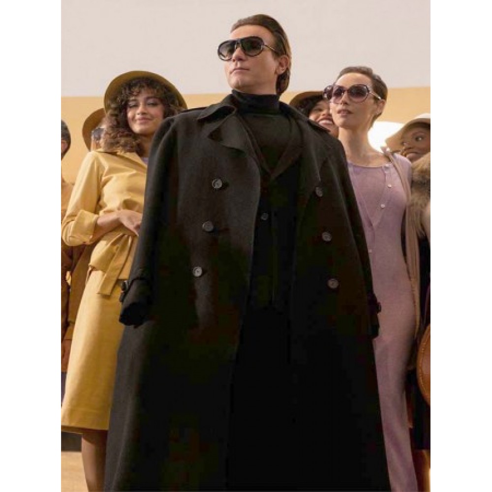 Halston Ewan McGregor Black Belted Wool Coat