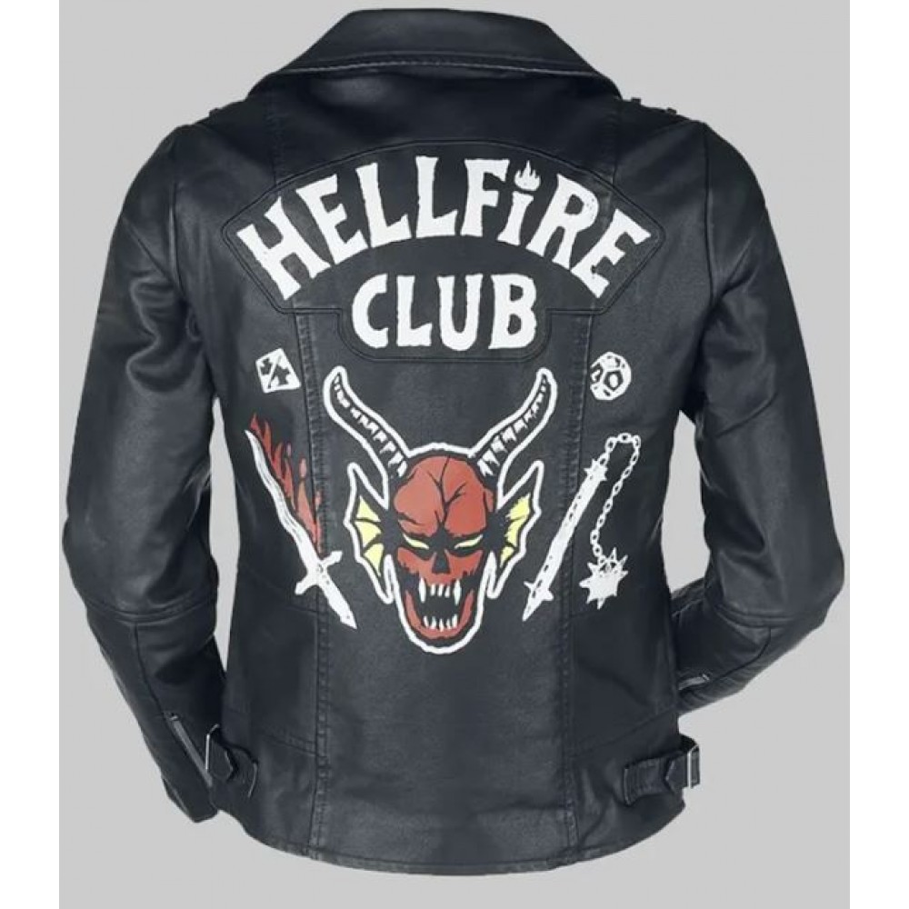 Hellfire Club Unisex Black Leather Jacket