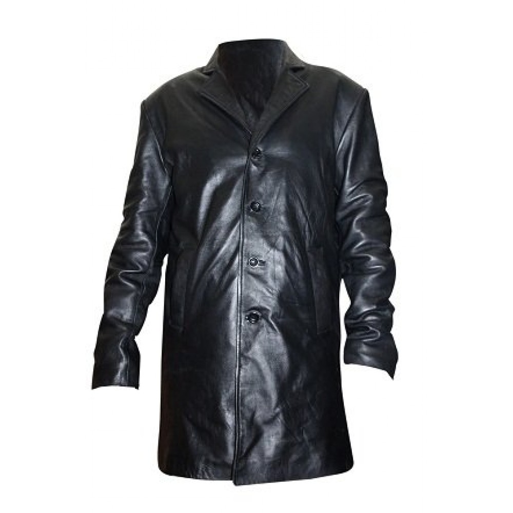 Joshua Jackson Peter Bishop Fringe Black Long Leather Coat