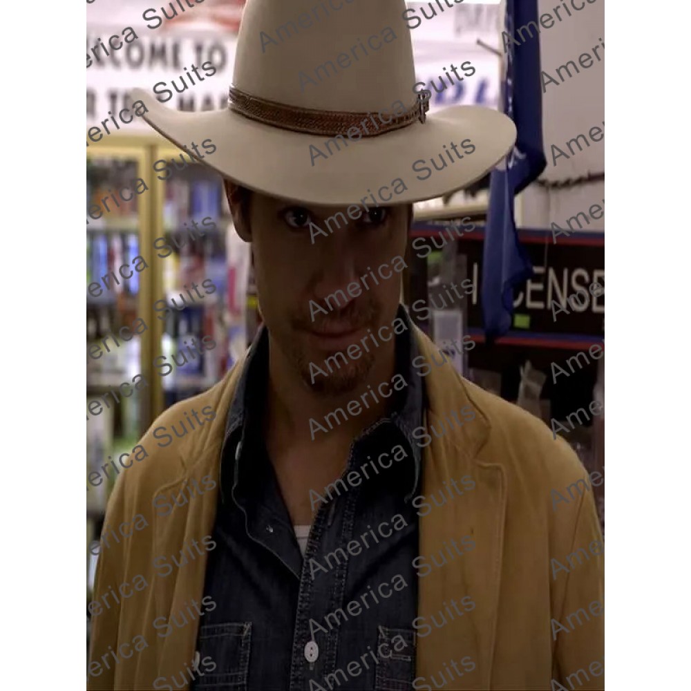 Justified Raylan Givens Tan Leather Jacket | AmericaSuits