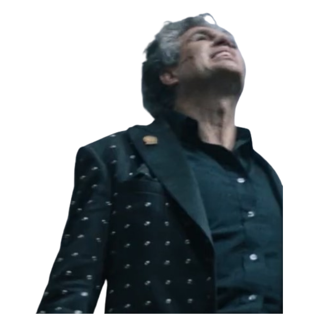 Mickey 17 2025 Mark Ruffalo Studded Black Coat