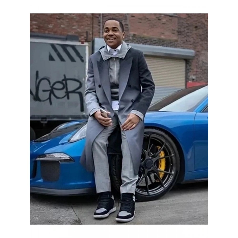 Power Book II Ghost S03 Tariq St. Patrick Grey Trench Coat