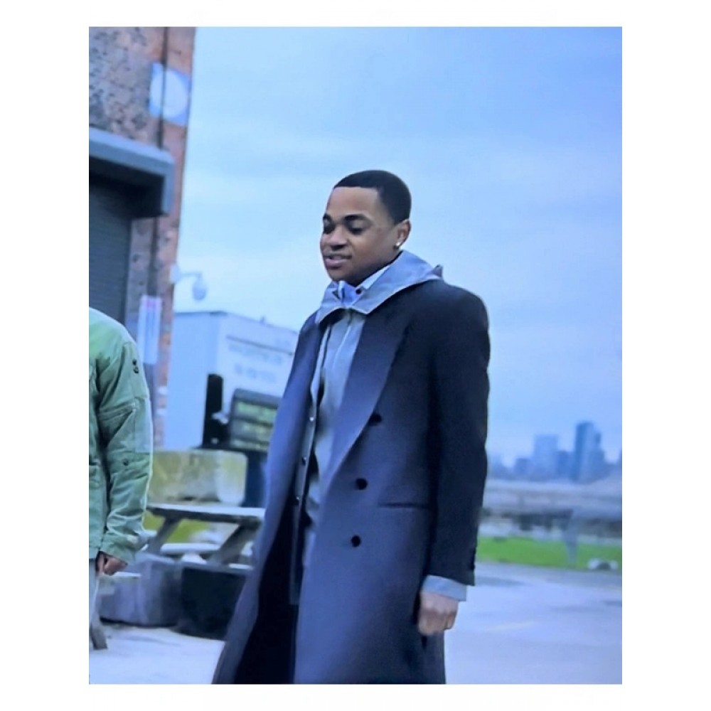 Power Book II Ghost S03 Tariq St. Patrick Grey Trench Coat