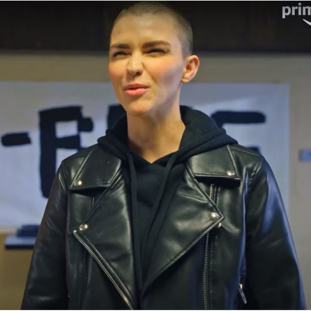 Ruby Rose 1UP Parker Black Leather Jacket