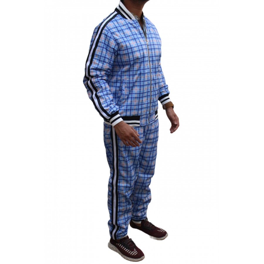 The Gentlemen Coach Blue Checkered Tracksuit