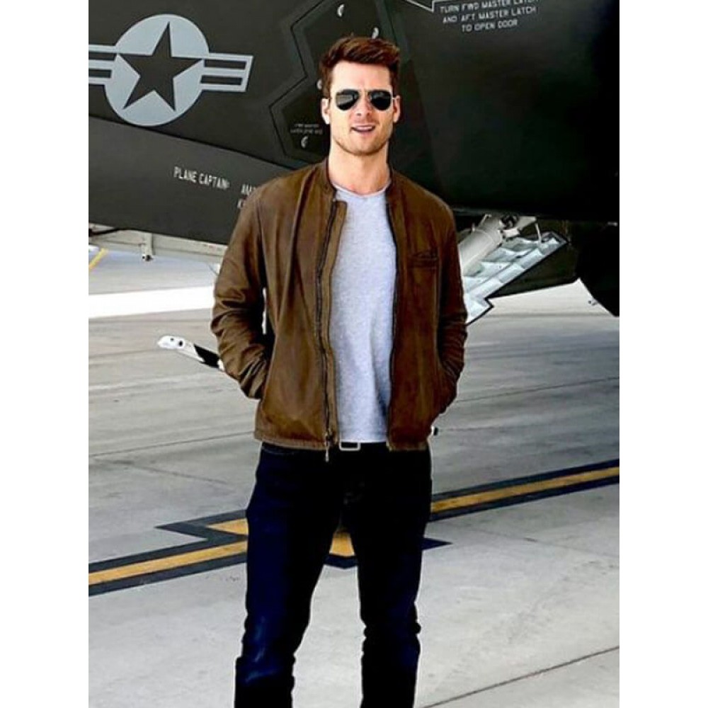 Top Gun Maverick Jake Seresin Jacket – Premium Brown Leather Outfit