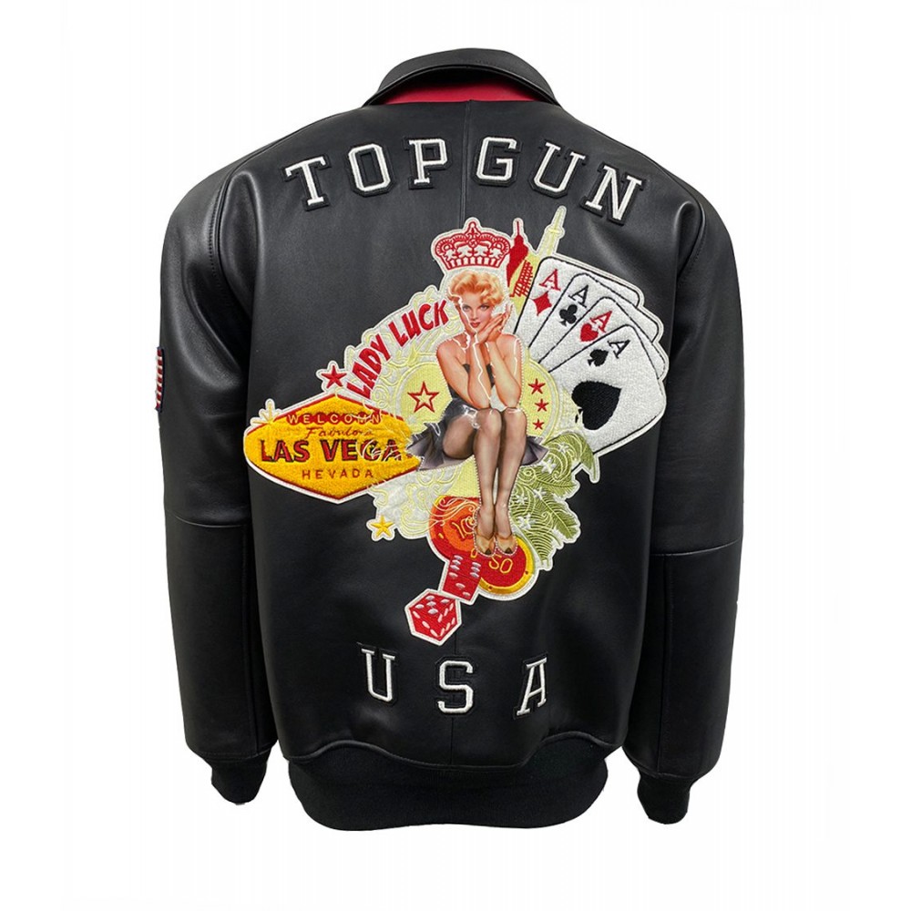 Top Gun Men Lucky Jacket – French Antique Lambskin A-2 Style