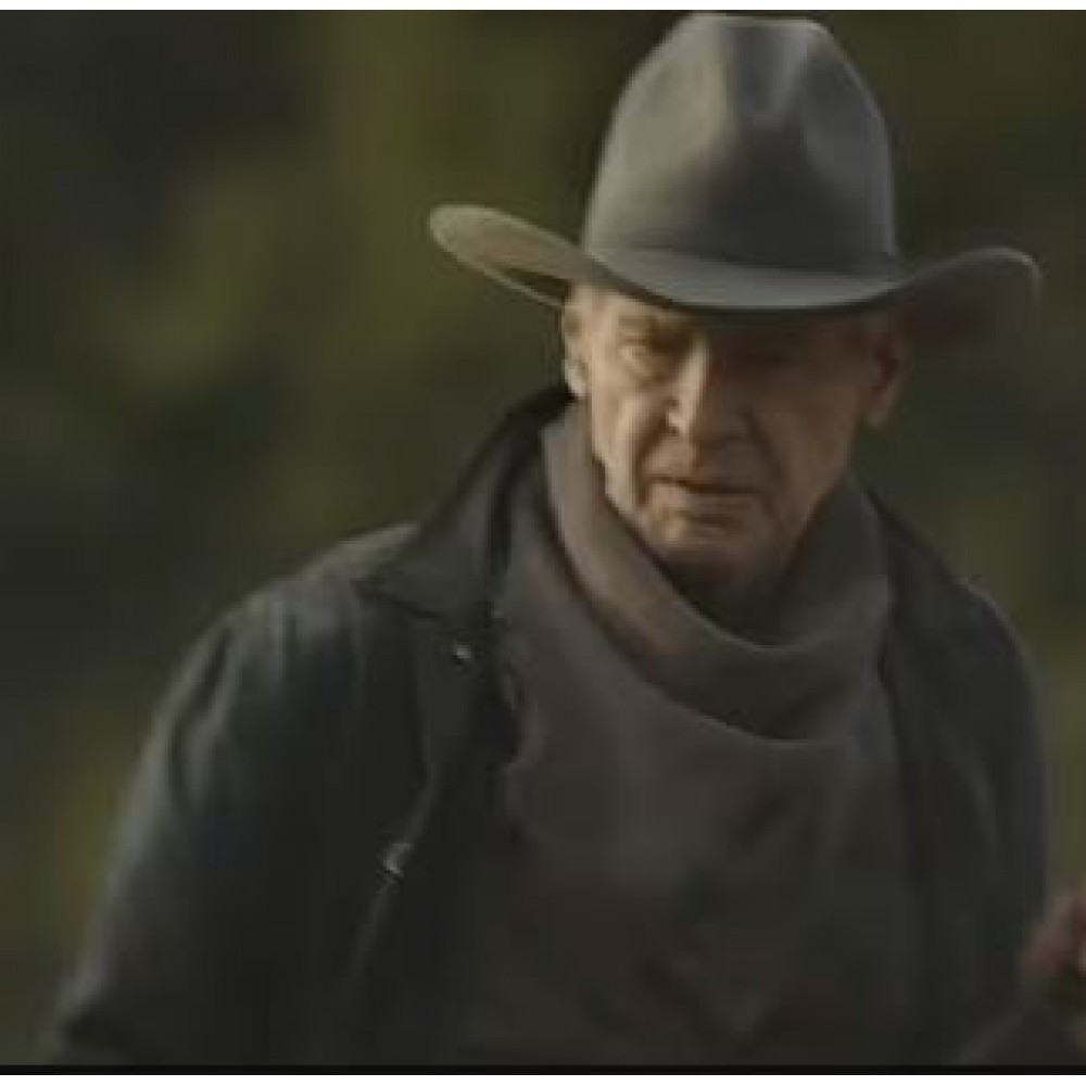 Yellowstone 1923 Jacob Dutton Black Jacket | Harrison Ford Suede Coat