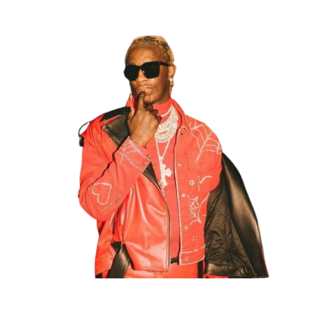 Young Thug Spider Red Leather Jacket