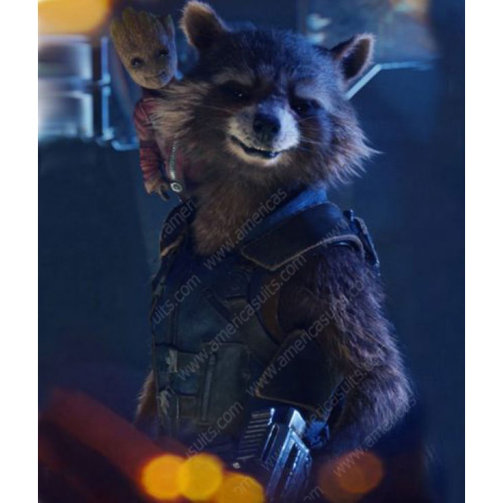 Avengers Endgame Rocket Raccoon Blue Vest | americasuits.com