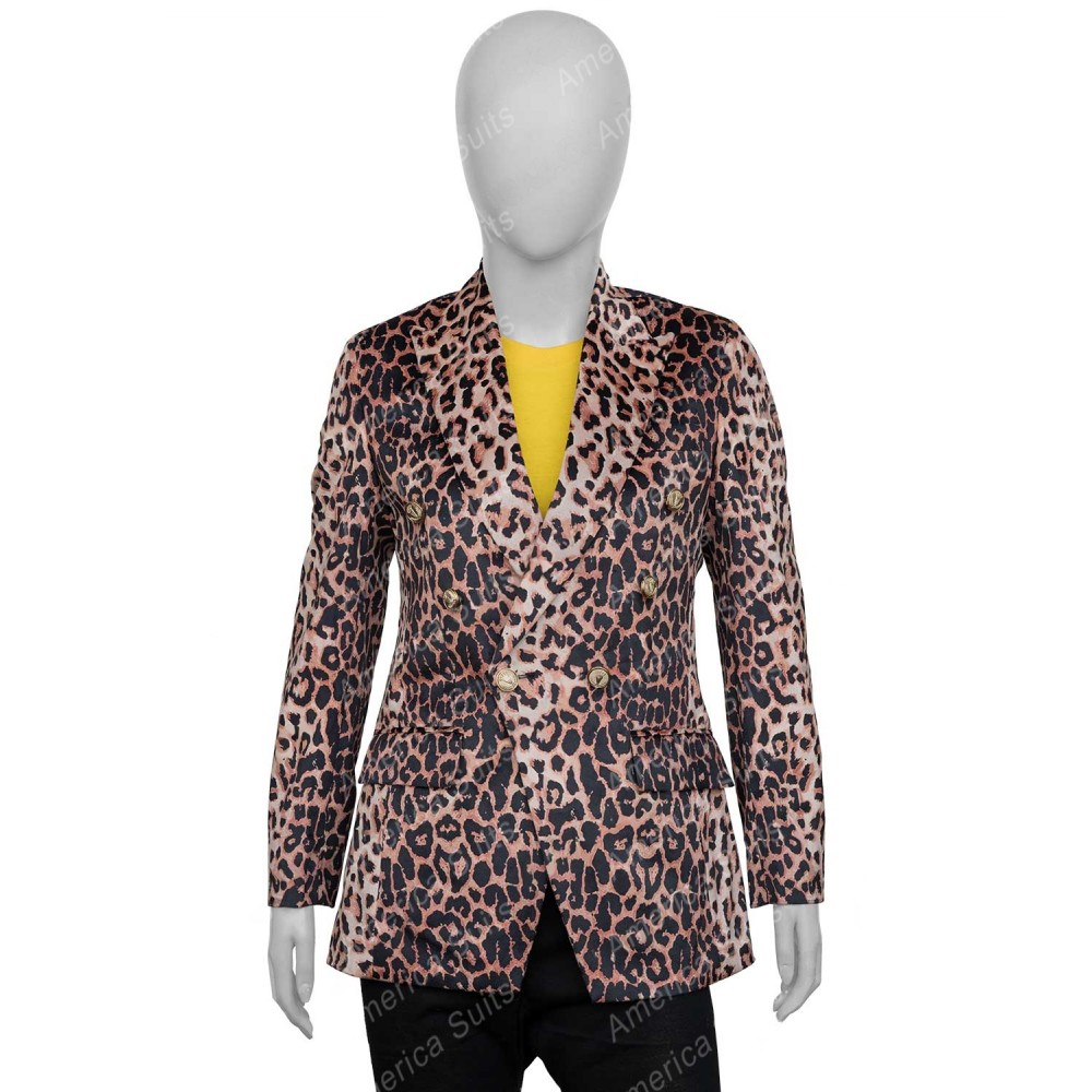 Based On A True Story Aisha Alfa Leopard Print Blazer