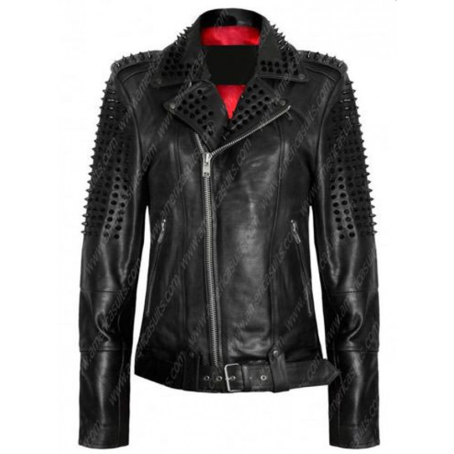 Black Spikes Studded Leather Jacket | Spiuked Jacket
