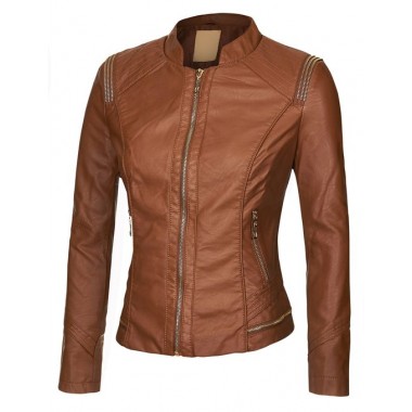 Brown bomber jacket for women | America Suits