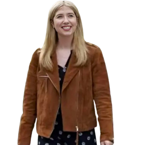 Christmas at Castle Hart Ali Hardiman Suede Leather Jacket | America Suits