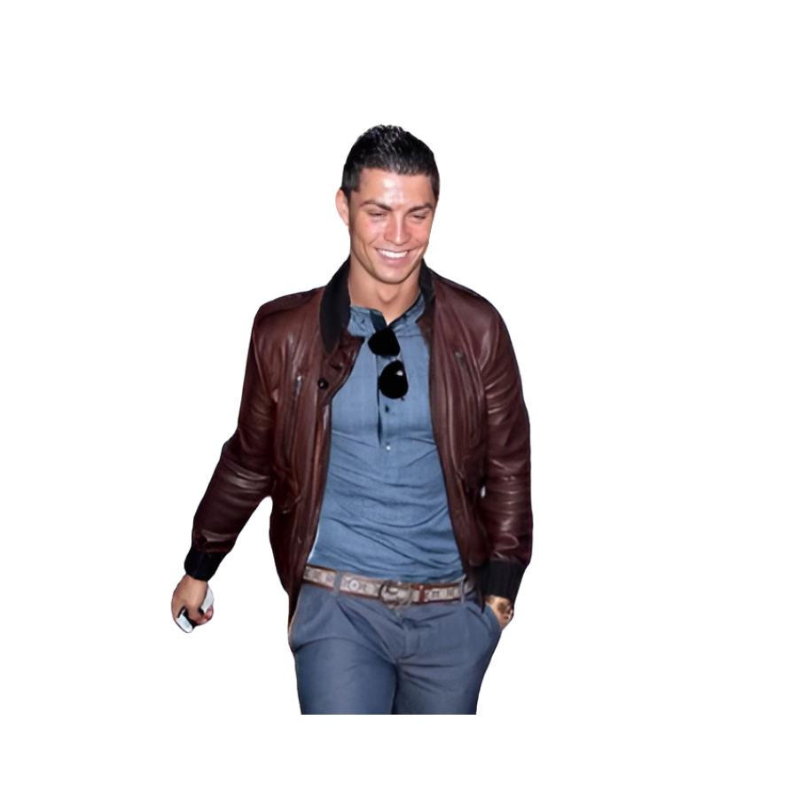 Cristiano Ronaldo Brown Leather Jacket | America Suits