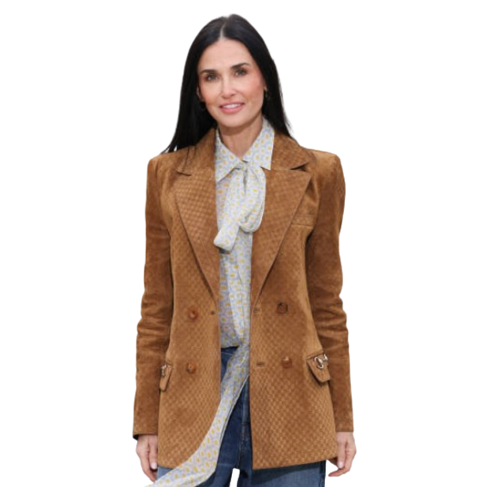 Demi Moore Inspired Style from Landman Photocall Jacket | America Suits