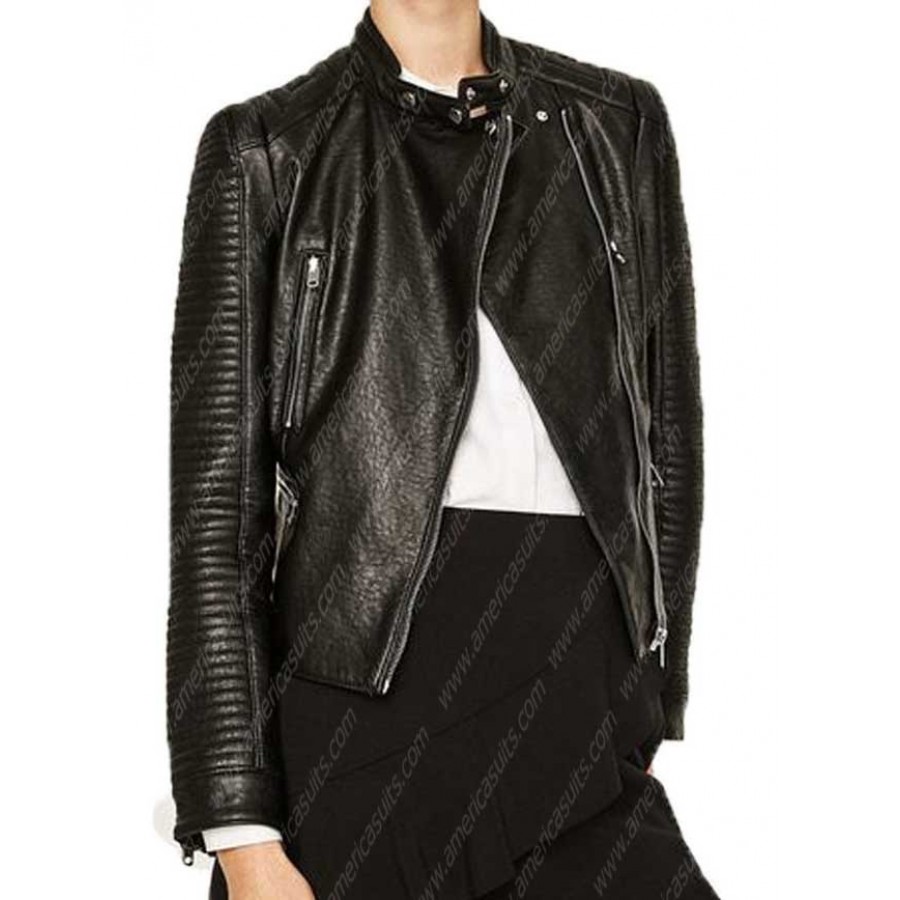 Dinah Drake Black Padded Motorcycle Jacket