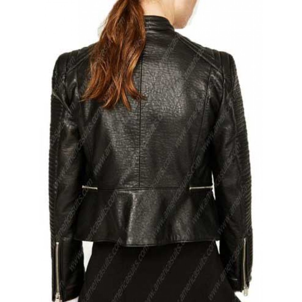 Dinah Drake Black Padded Motorcycle Jacket