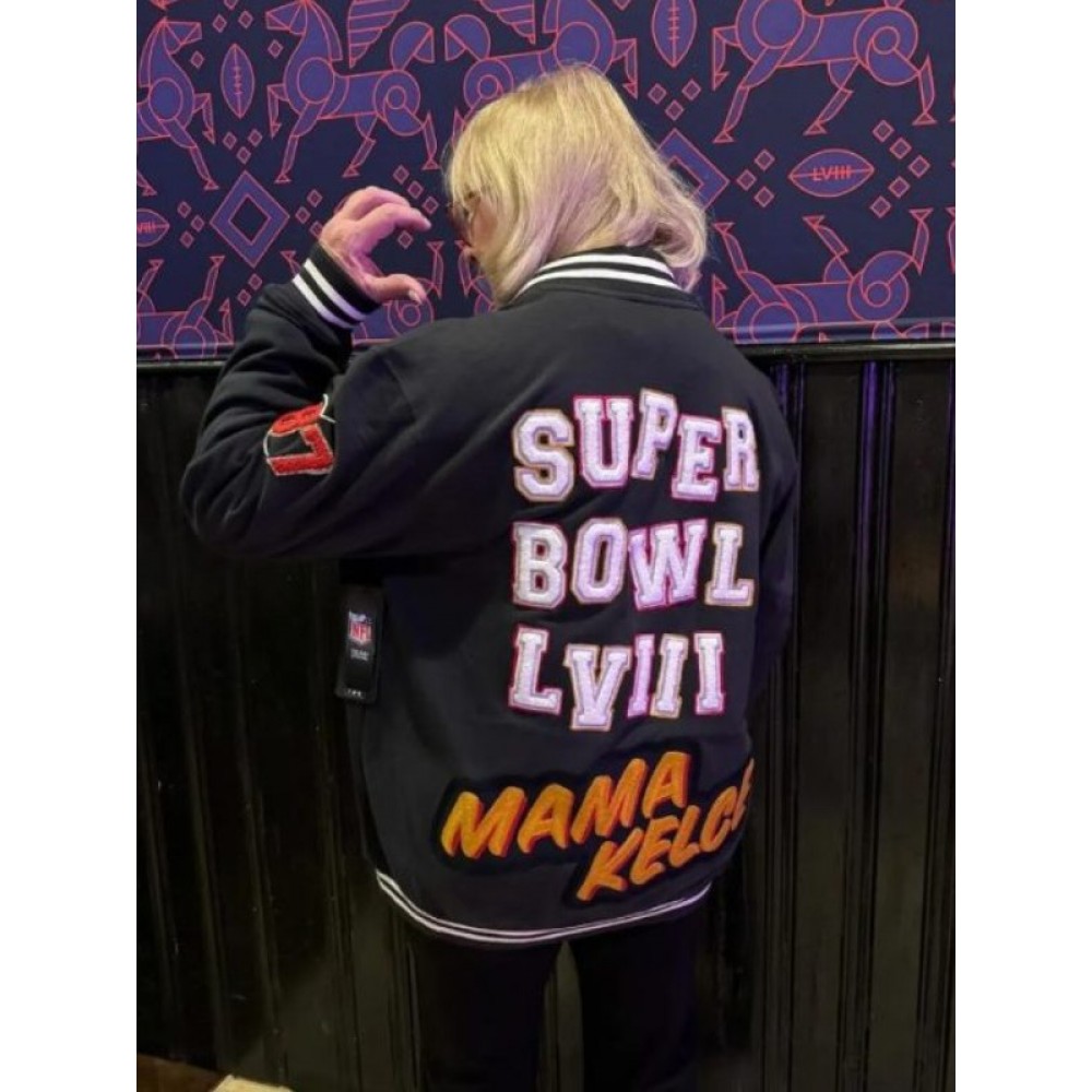 Donna Kelce Super Bowl Mama Kelce Varsity Jacket | AmericaSuits
