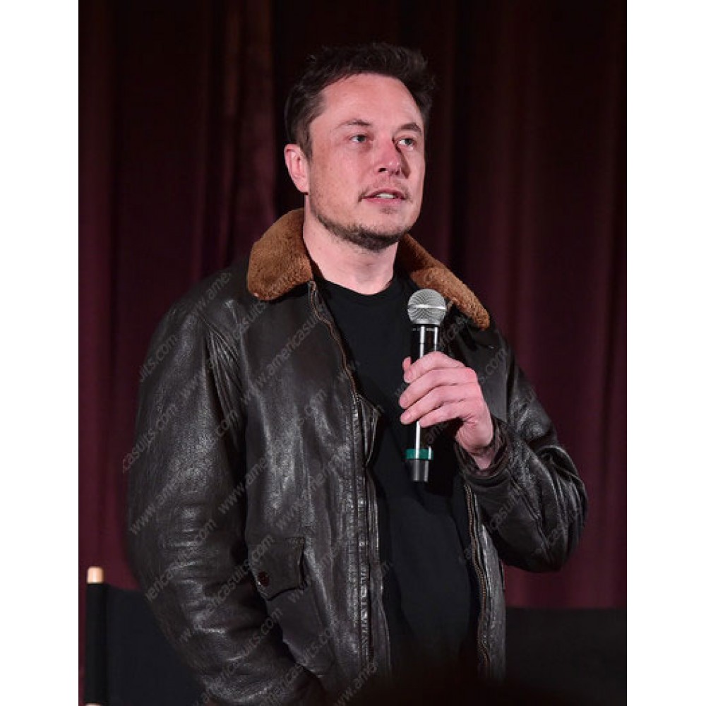 Elon Musk Winter Shearling Leather Jacket