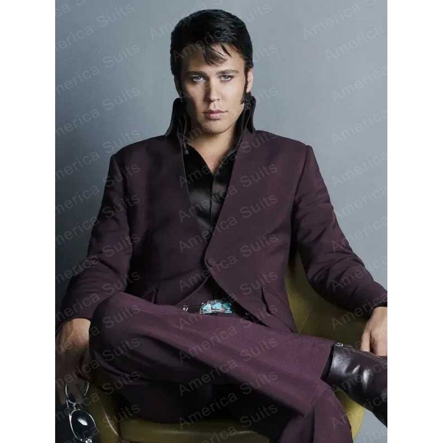 Elvis Austin Butler Maroon Suit | 20% OFF