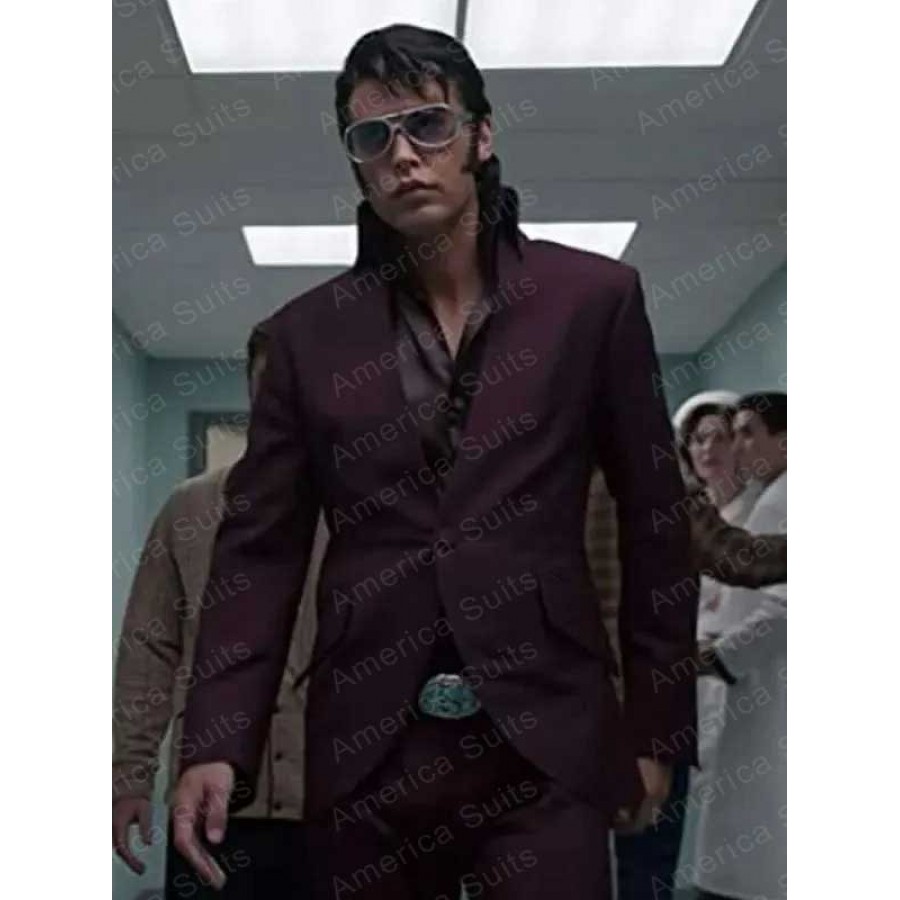 Elvis Austin Butler Maroon Suit | 20% OFF