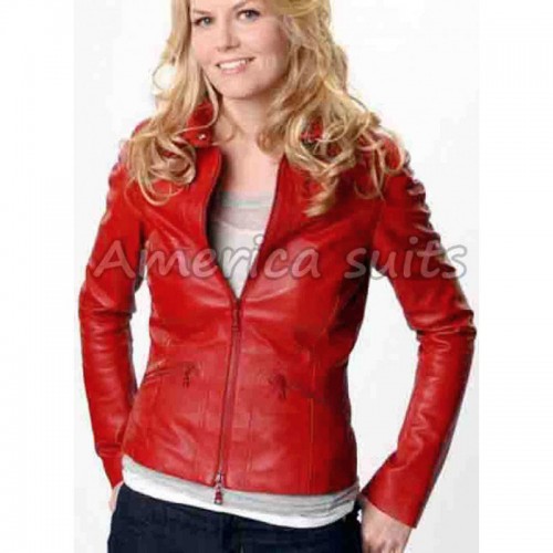 Emma Swan Red Leather Jacket For Women | americasuits.com