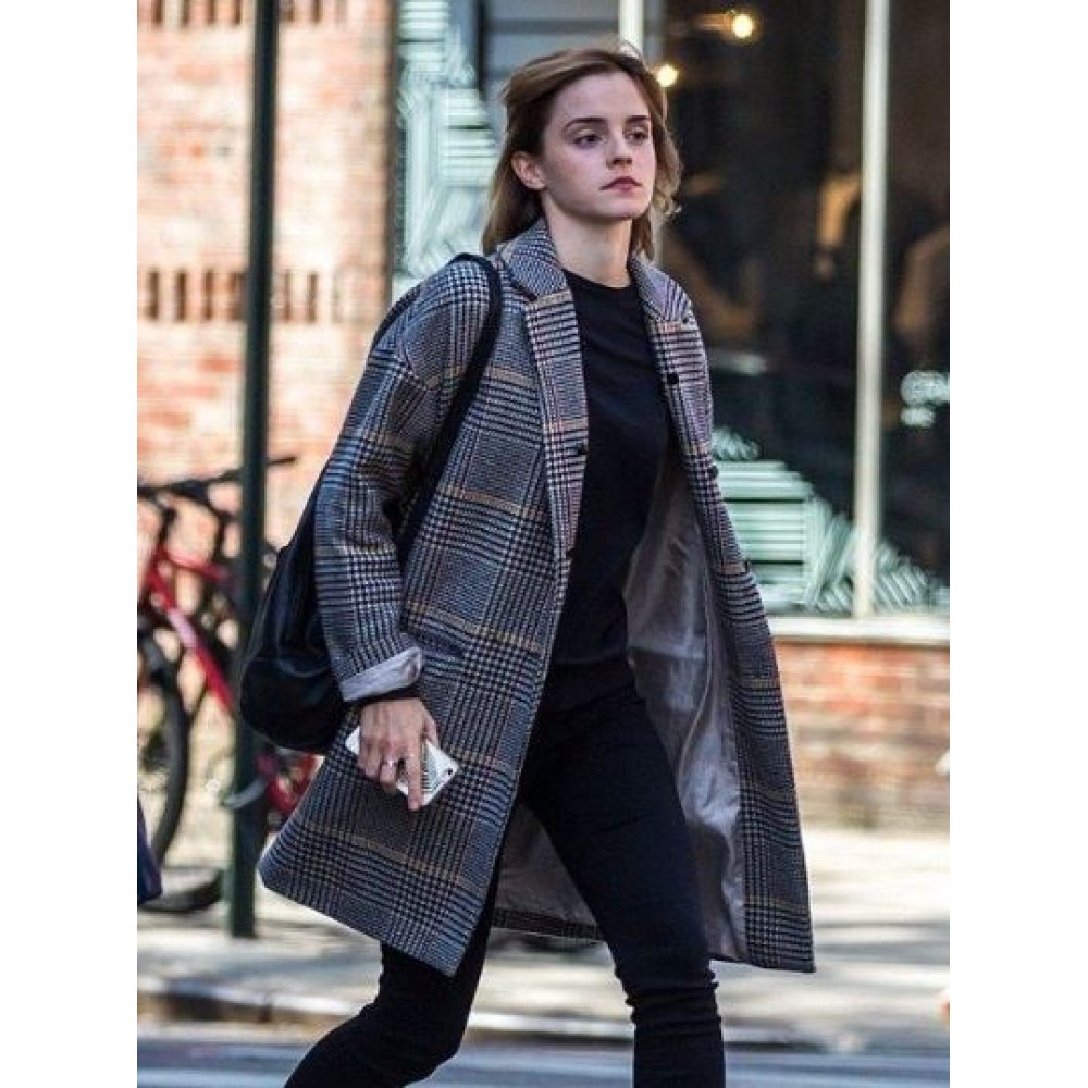 Emma Watson Plaid Coat | AmericaSuits