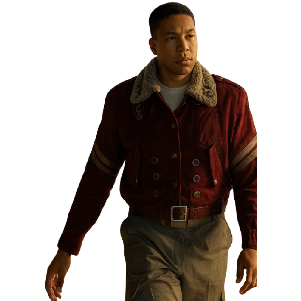 Fallout S02 Maximus Red Shearling Jacket | Fallout S02 Outfit | America ...
