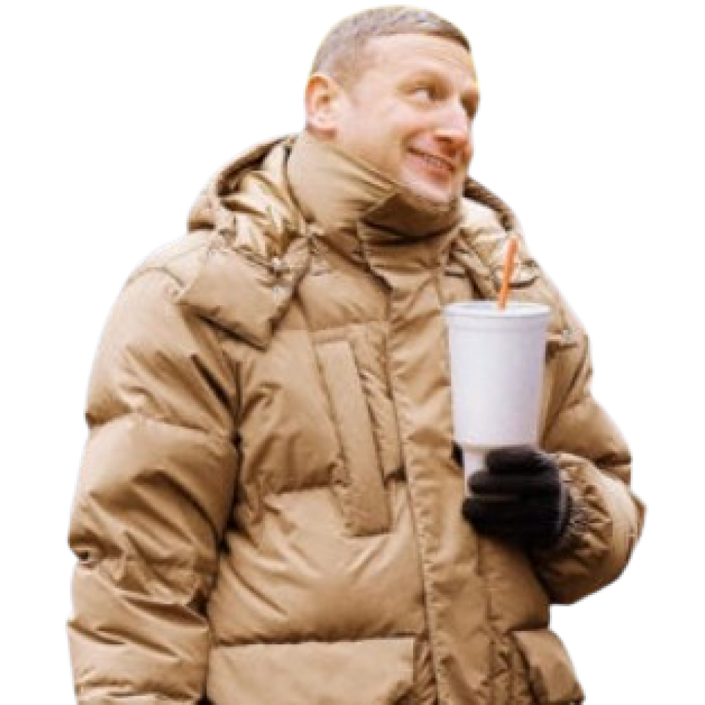 Friendship Tim Robinson Beige Puffer Jacket