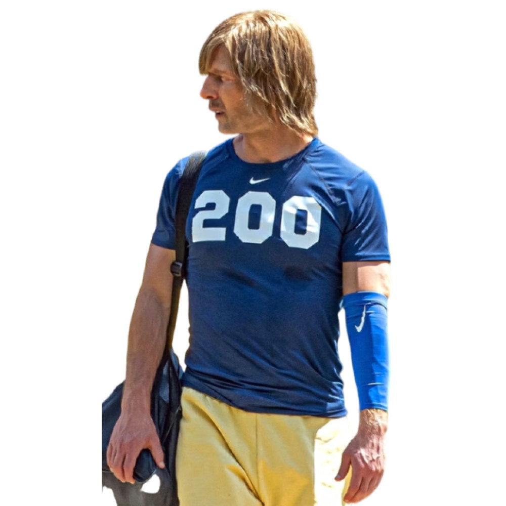 Glen Powell Chad Powers Blue Shirt | America Suits