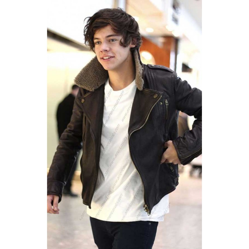 Harry Styles Brown Leather Jacket