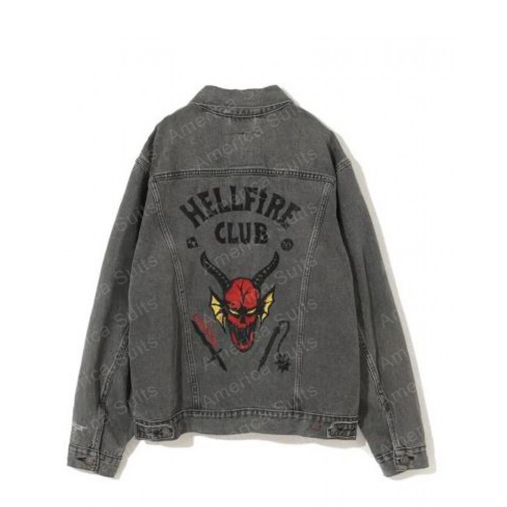 Hellfire Club Grey Denim Jacket | America Suits
