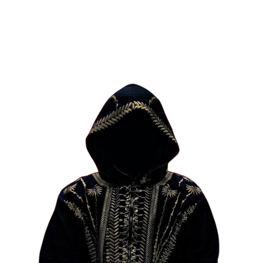 Hurry Up Tomorrow The Weeknd Golden Embroidered Hooded Coat