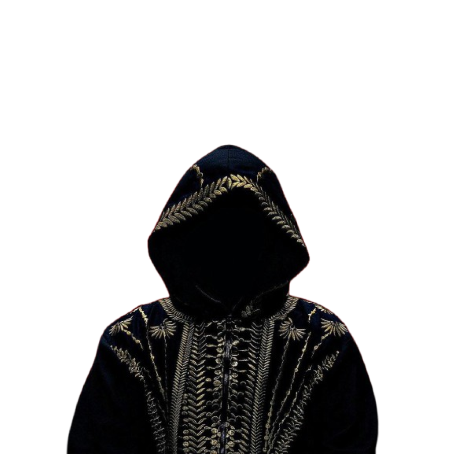 Hurry Up Tomorrow The Weeknd Golden Embroidered Hooded Coat