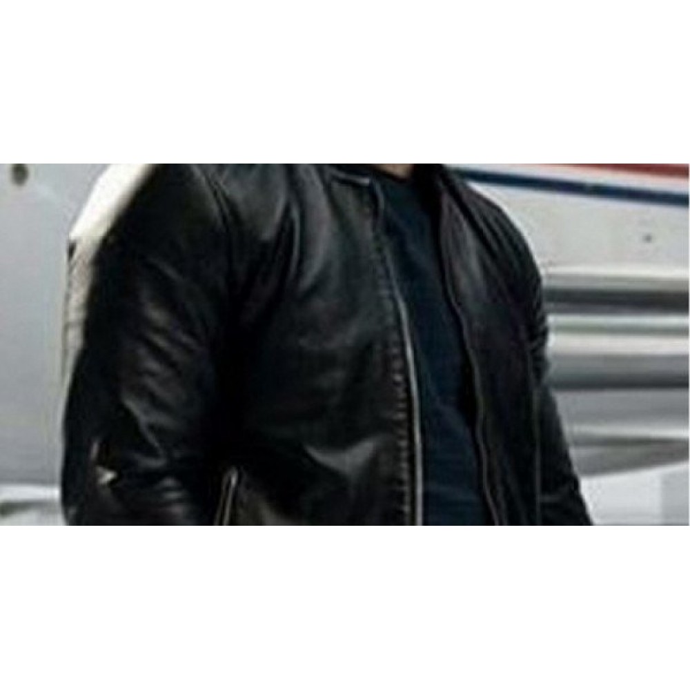 Infinite Mark Wahlberg Black Leather Jacket | AmericaSuits