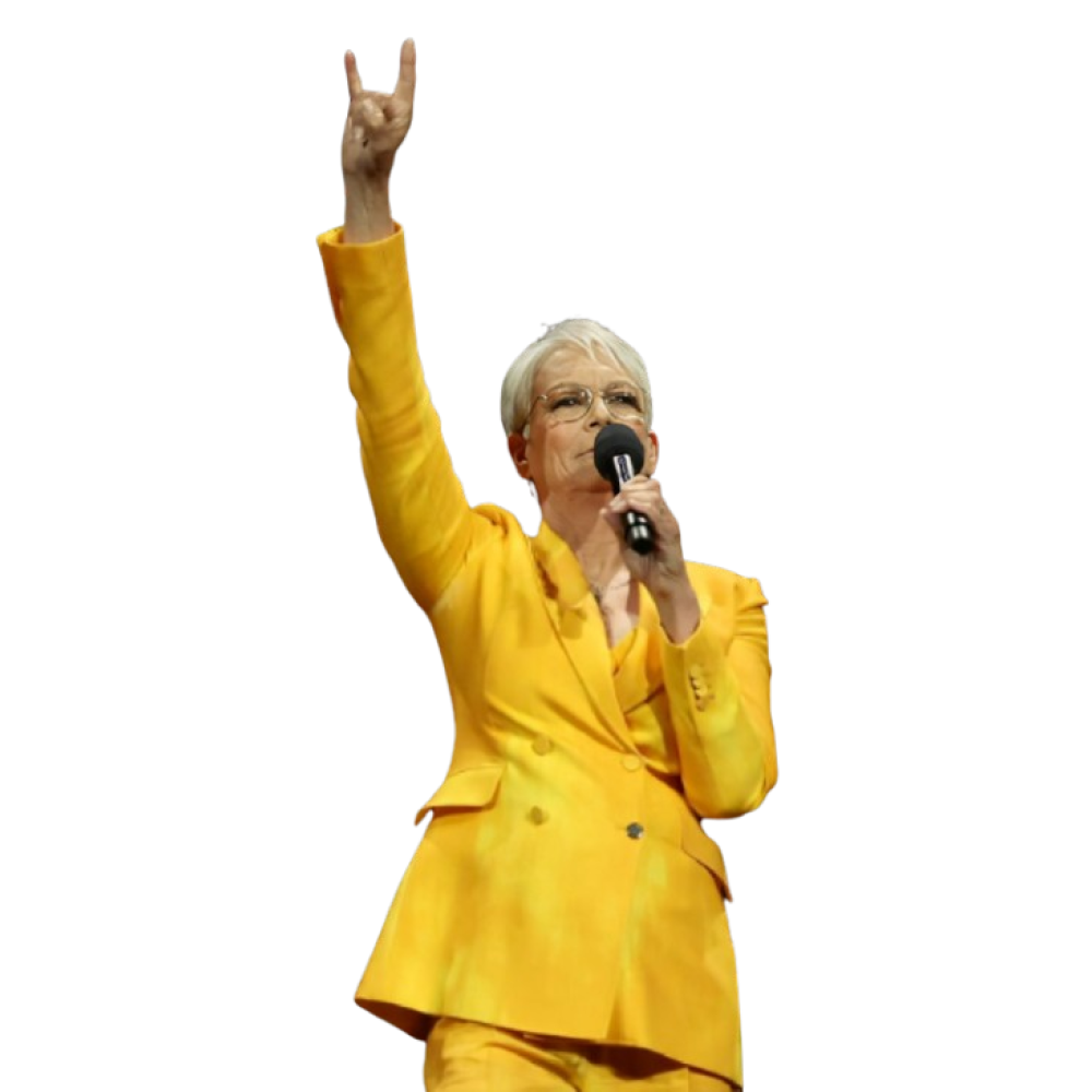 Jamie Lee Curtis Yellow Blazer | Jamie Lee Curtis Outfits | America Suits