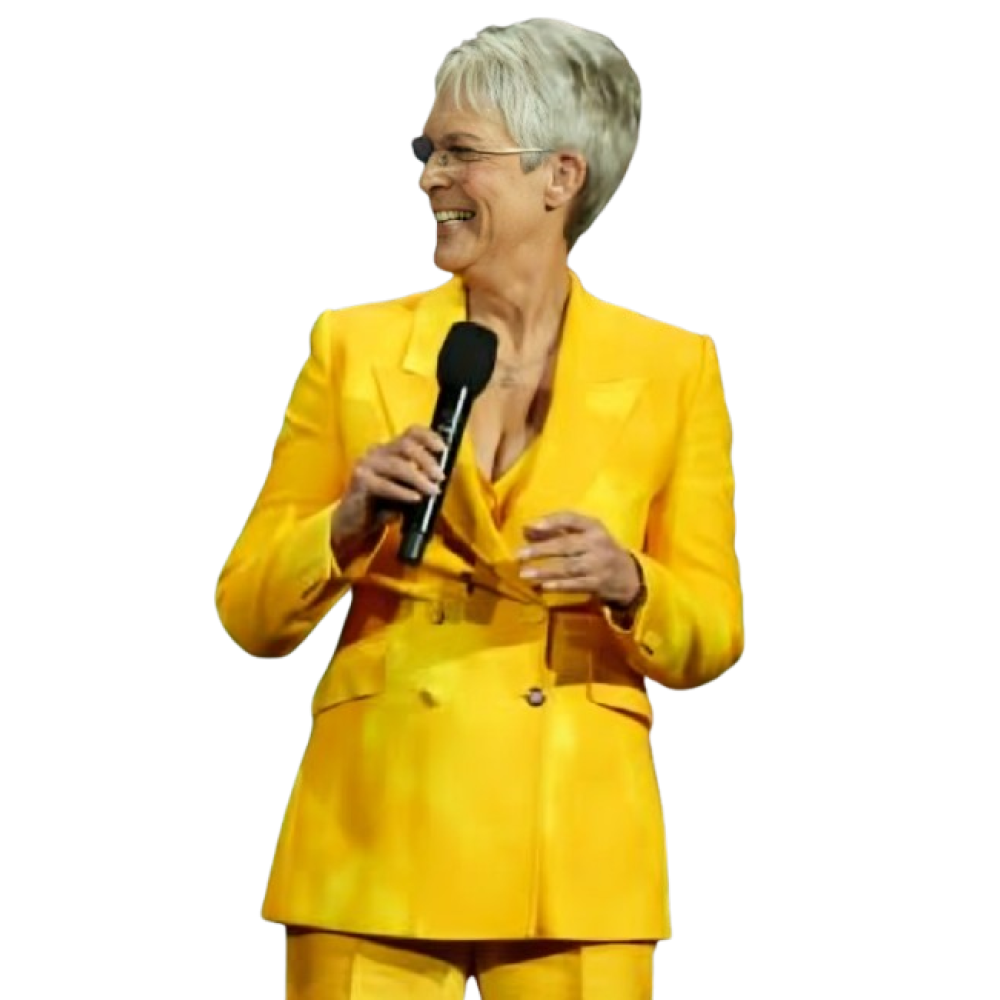 Jamie Lee Curtis Yellow Blazer | Jamie Lee Curtis Outfits | America Suits
