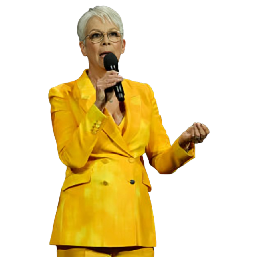 Jamie Lee Curtis Yellow Blazer | Jamie Lee Curtis Outfits | America Suits