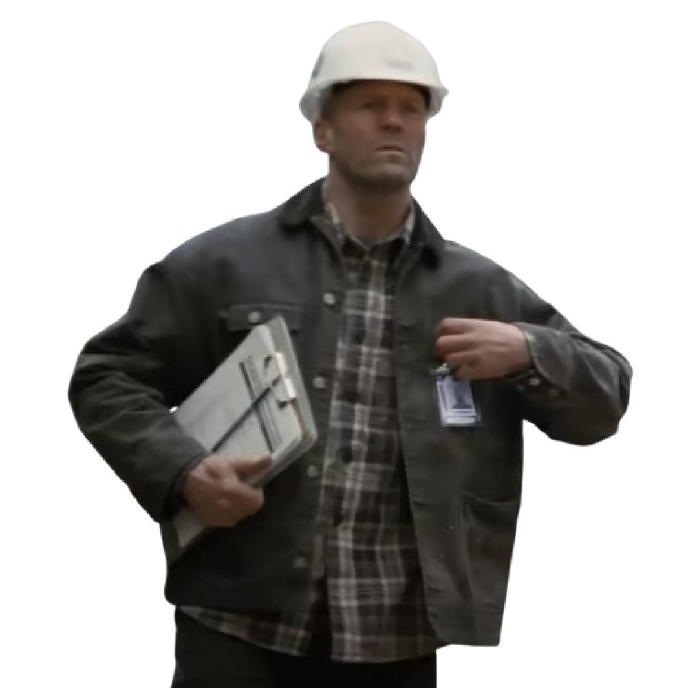 Jason Statham A Working Man Gray Cotton Jacket